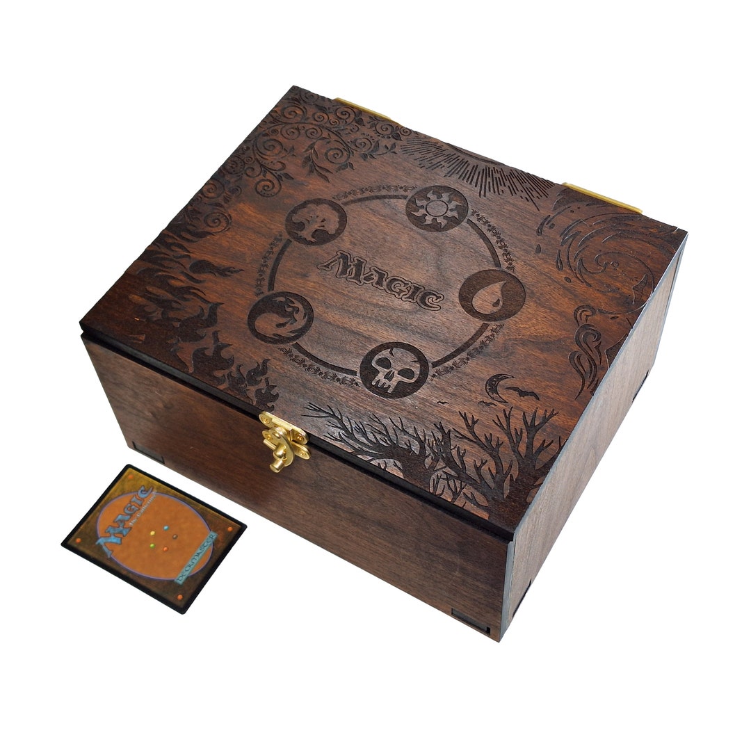Large Magic the Gathering Deck Box, Premium Engraved Handcrafted fits ...