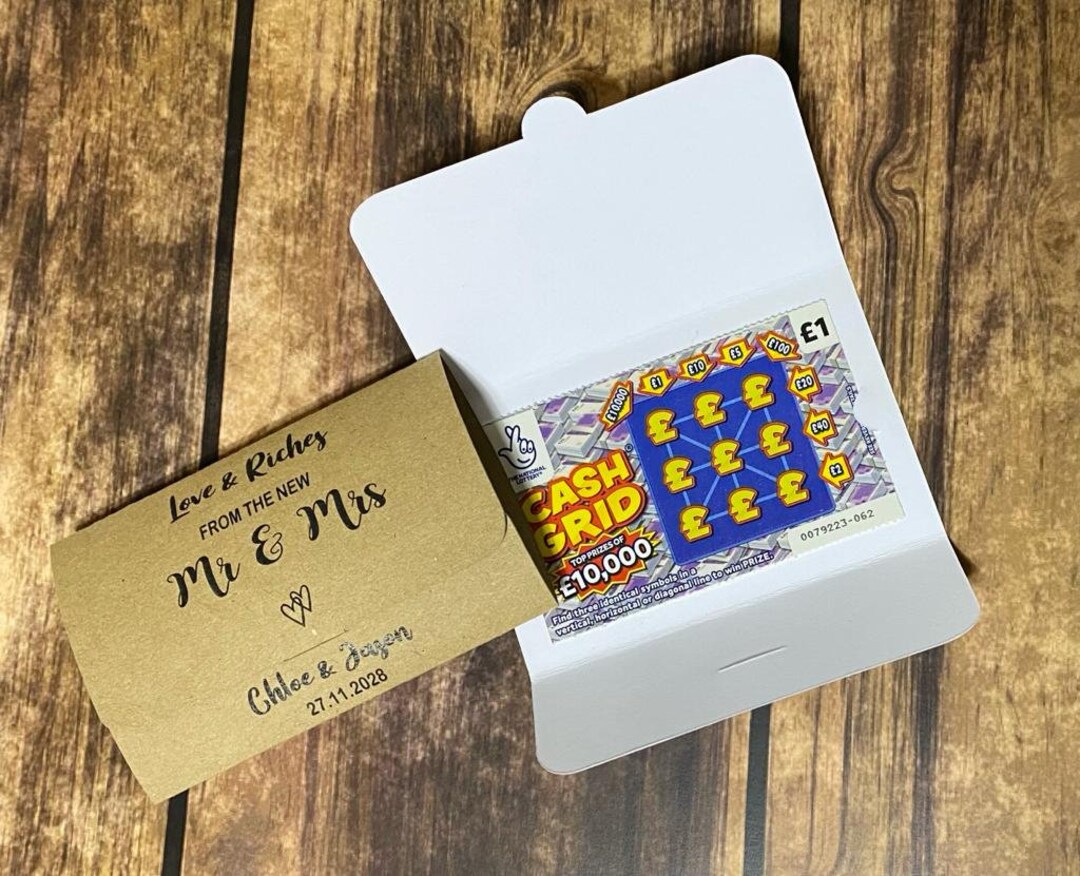 10X Personalised Folded Scratch Card Holder Lottery Ticket Holders Good ...