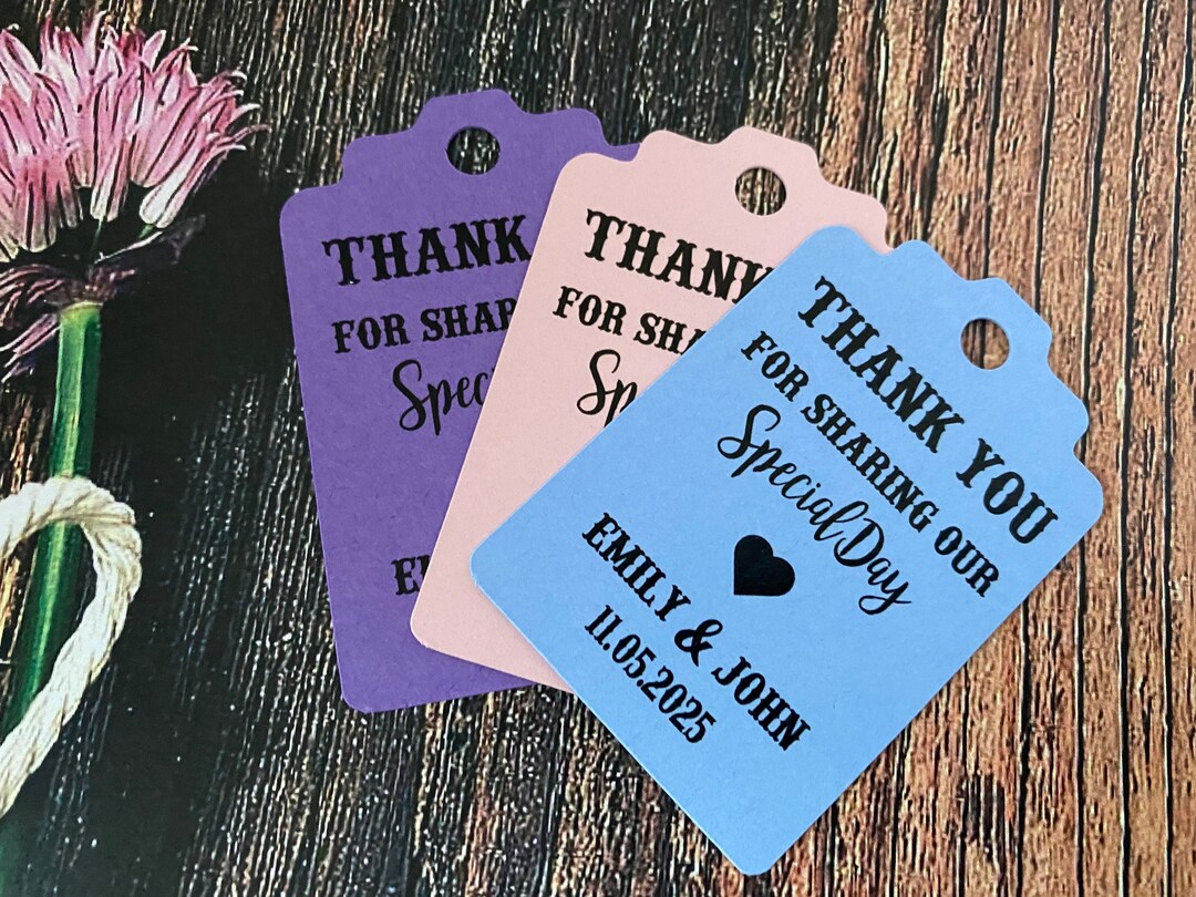 10X Personalised Thank You for Sharing Our Special Day Coloured Wedding ...