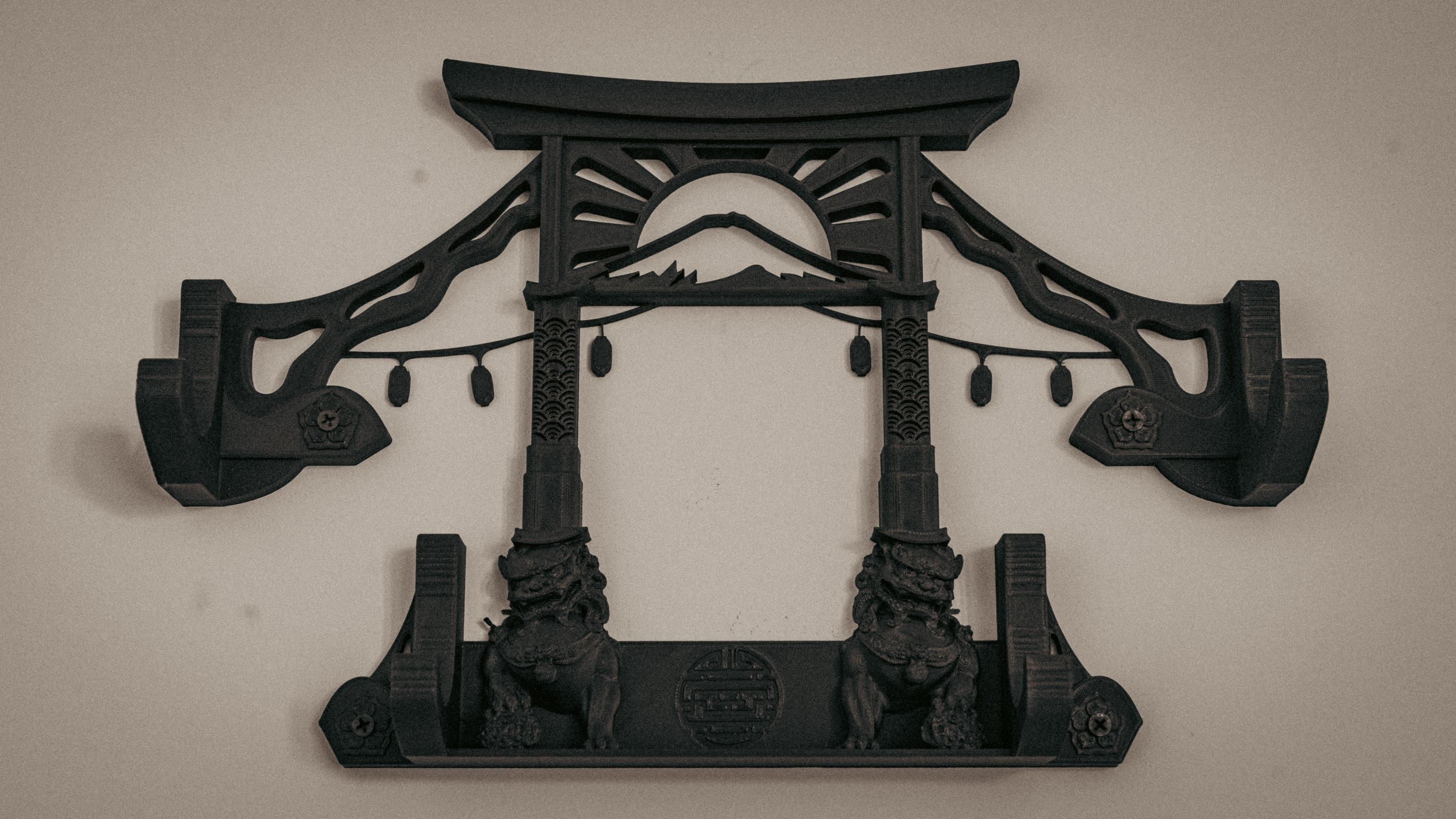 Dual Japanese Katana Wall Mount With Extension – Double Sword Holder - Etsy