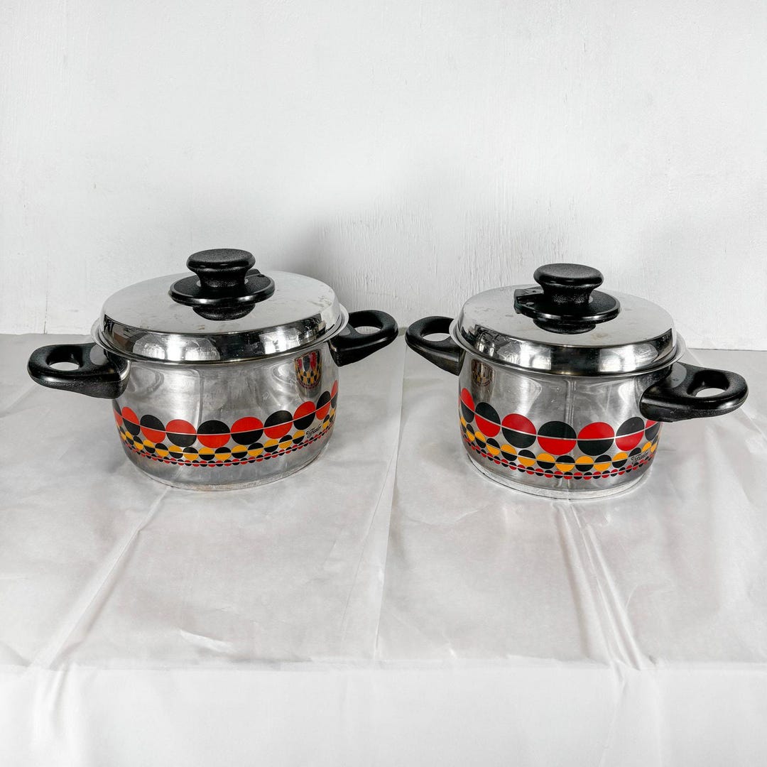 Two Fissler Solar Dot Pots, Vintage Mid-century MCM, Made in W. Germany ...