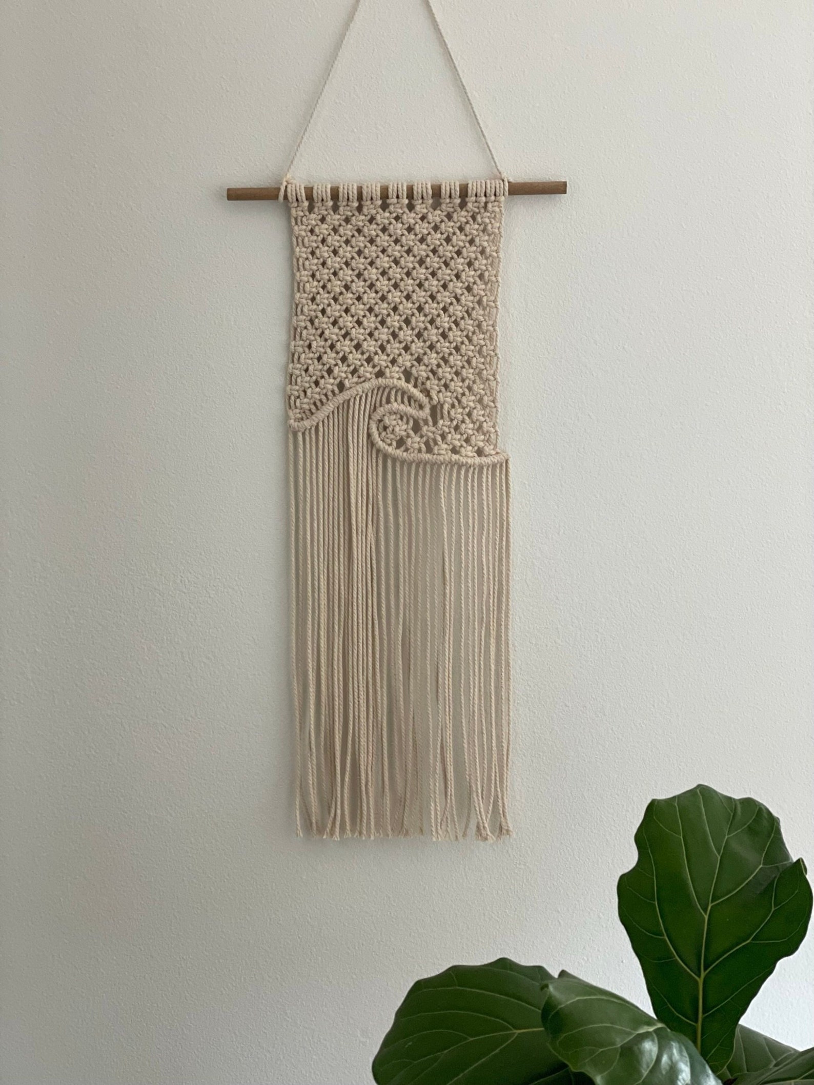 Macrame Wave Pattern Cotton Wall Hanging - Etsy