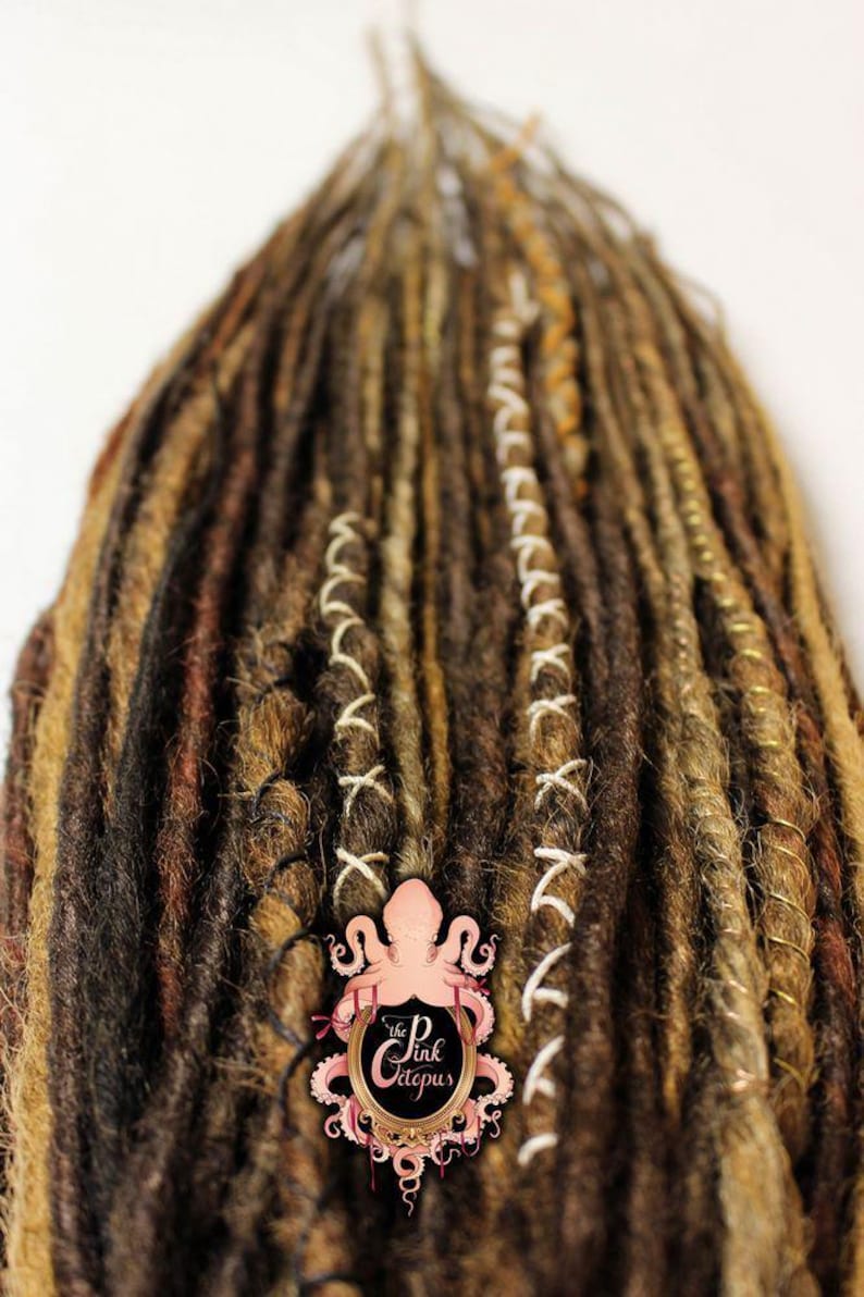 Full Set of 40 Natural Mzdium and Dark Brown Dreads, Twisted and Smooth ...