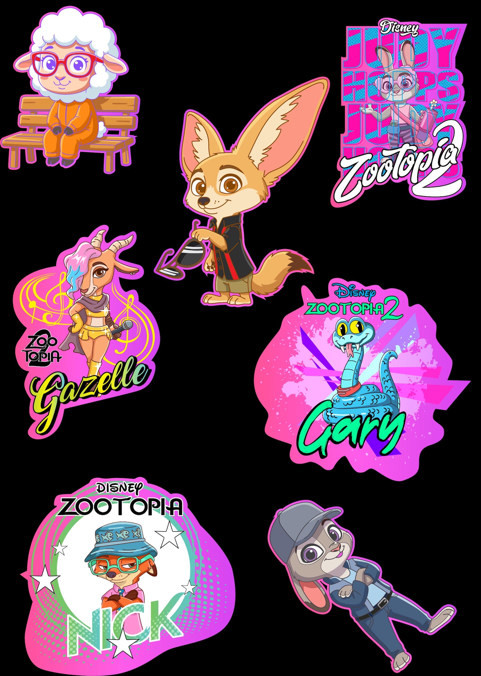Zootopia 2 Stickers Pack – Printable Designs | PDF & PNG Digital ...