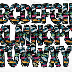 Doodle Alphabet PNG, Alphabet Letters PNG Bundle, Hand Drawn Doodles ...