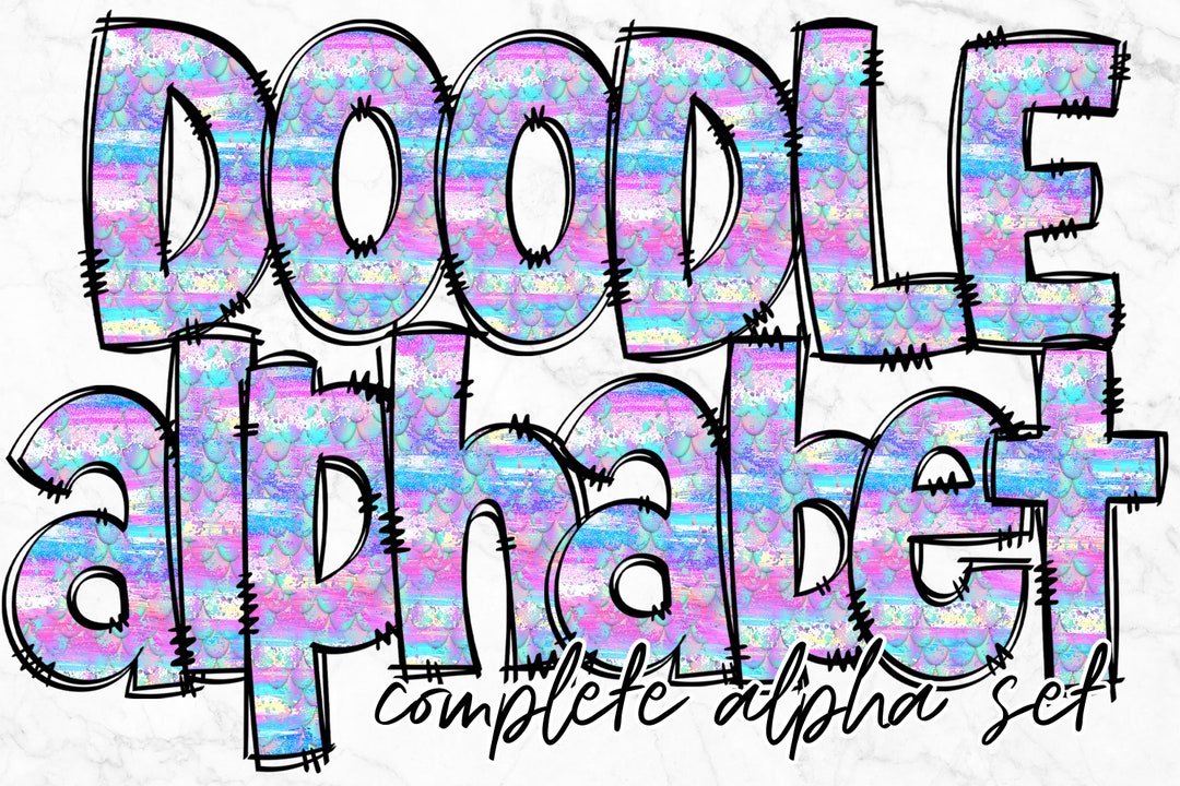 Doodle Alphabet PNG, Alphabet Letters PNG Bundle, Hand Drawn Doodles ...