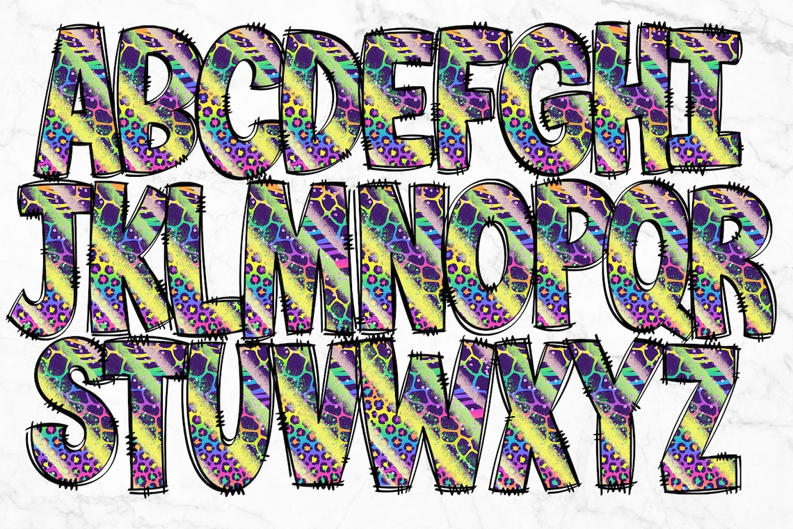 Doodle Alphabet PNG Alphabet Letters PNG Bundle Hand Drawn - Etsy