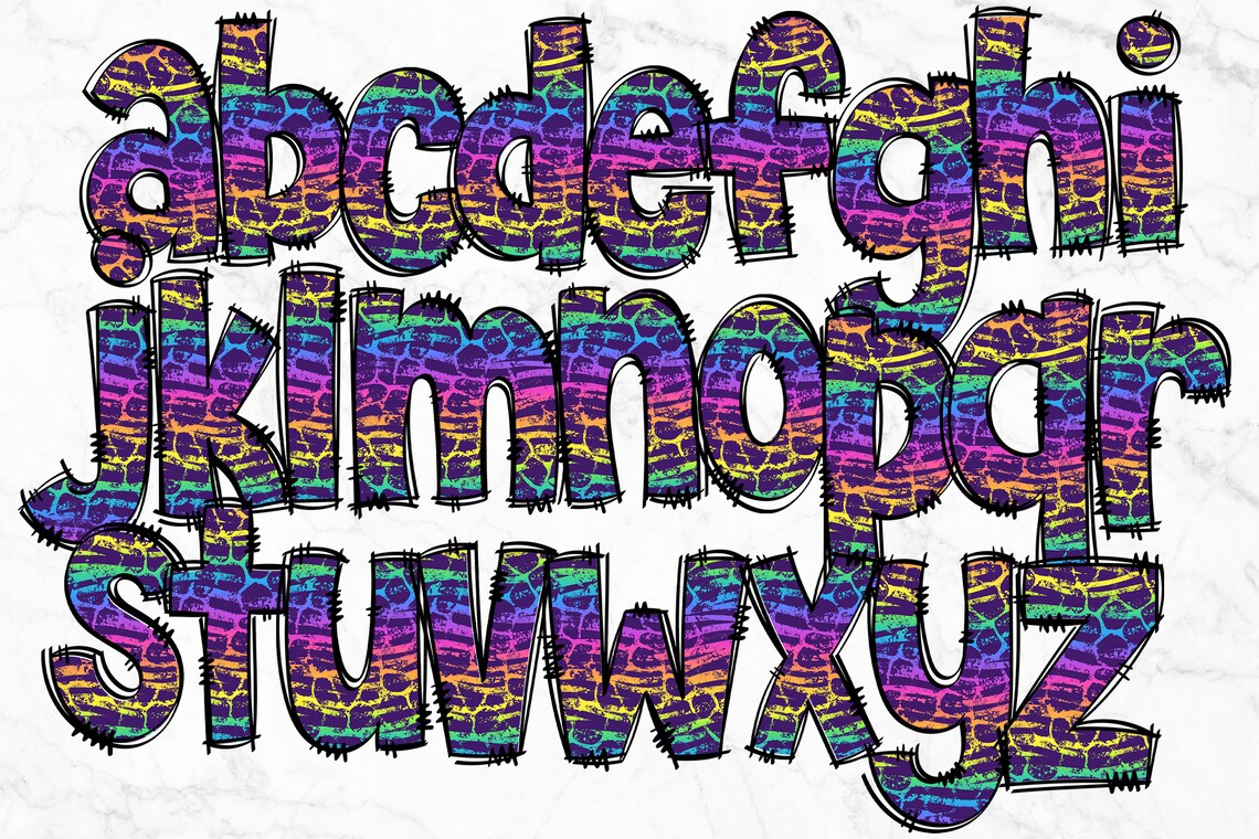 Doodle Alphabet PNG Alphabet Letters PNG Bundle Hand Drawn - Etsy