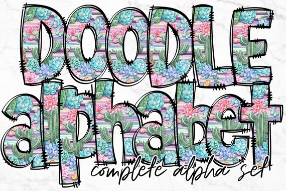 Doodle Alphabet PNG Alphabet Letters PNG Bundle Hand Drawn - Etsy