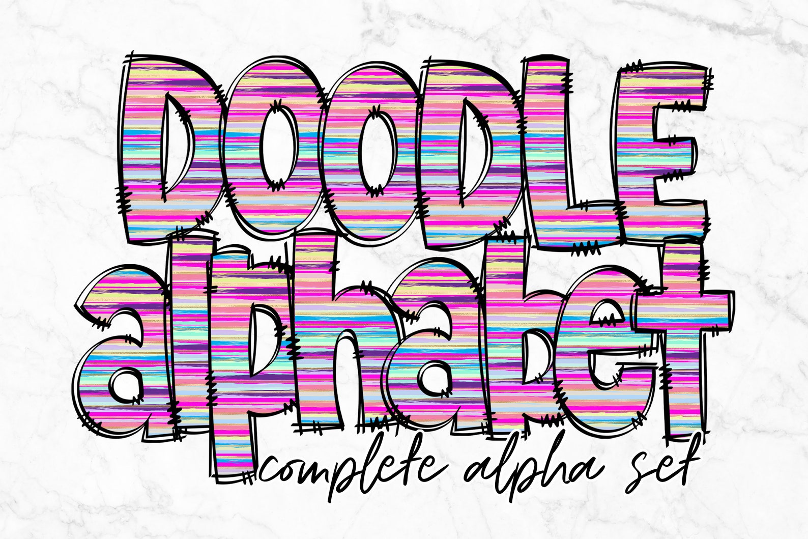 Doodle Alphabet PNG Alphabet Letters PNG Bundle Hand Drawn - Etsy