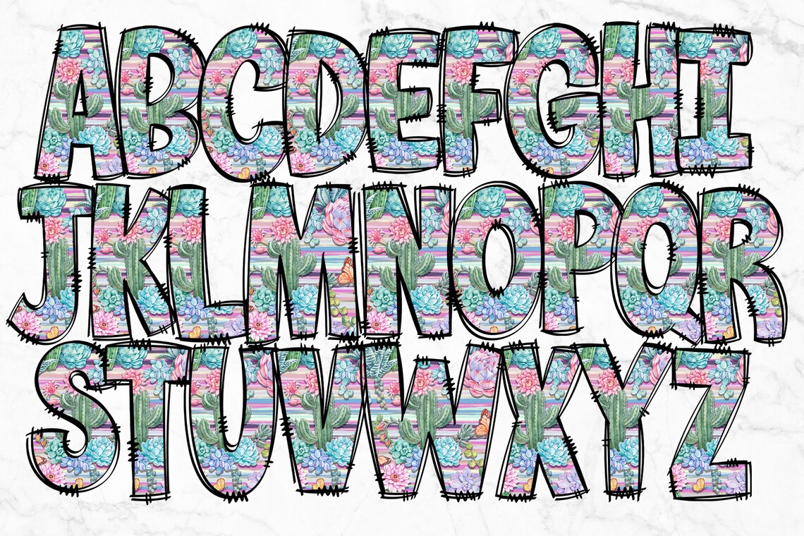 Doodle Alphabet PNG Alphabet Letters PNG Bundle Hand Drawn - Etsy