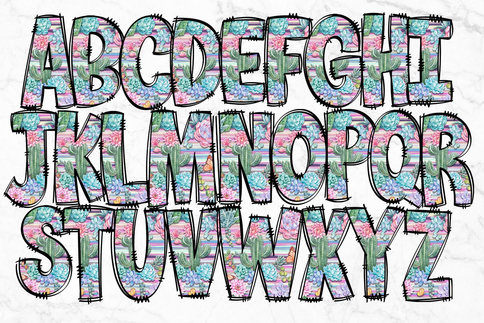 Doodle Alphabet PNG Alphabet Letters PNG Bundle Hand Drawn - Etsy