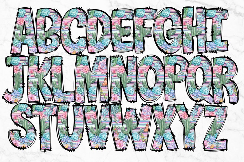 Doodle Alphabet PNG Alphabet Letters PNG Bundle Hand Drawn - Etsy