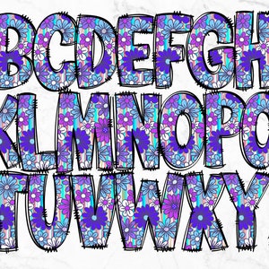 Doodle Alphabet PNG, Alphabet Letters PNG Bundle, Hand Drawn Doodles ...