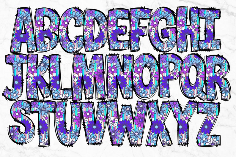 Doodle Alphabet PNG Alphabet Letters PNG Bundle Hand Drawn - Etsy