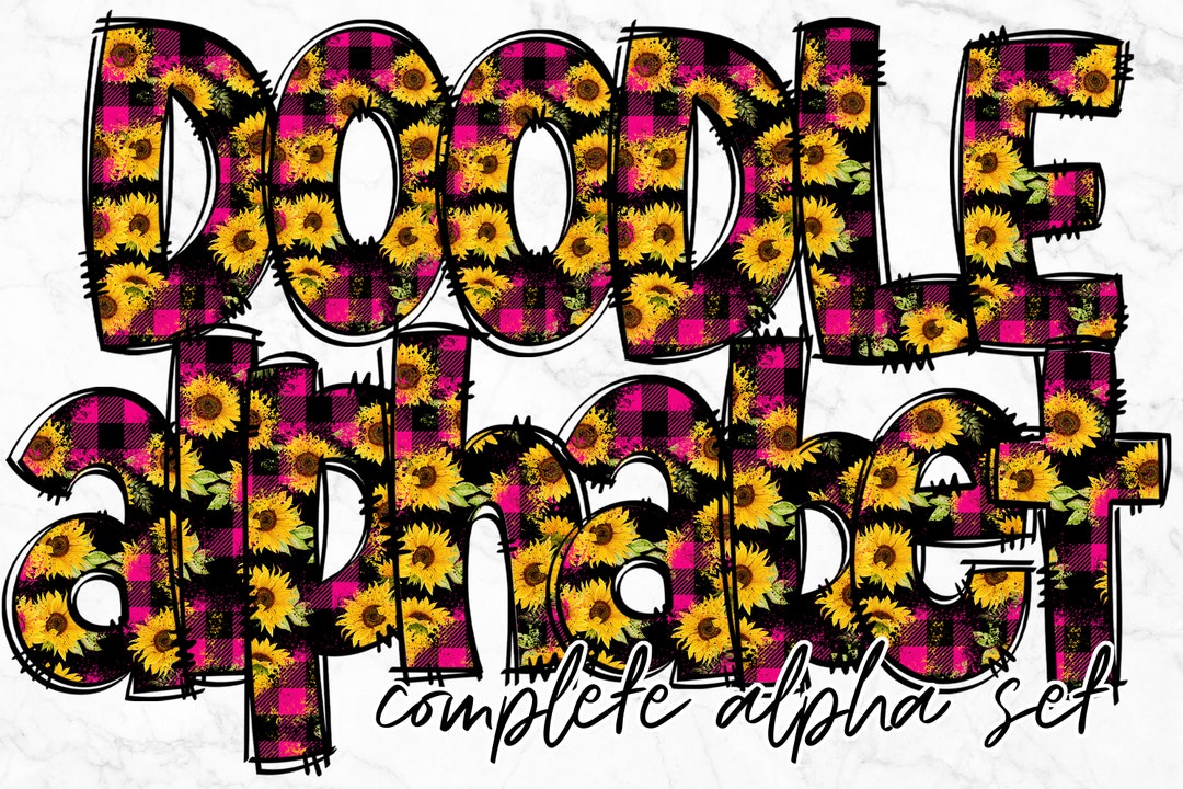 Doodle Alphabet PNG, Alphabet Letters PNG Bundle, Hand Drawn Doodles ...