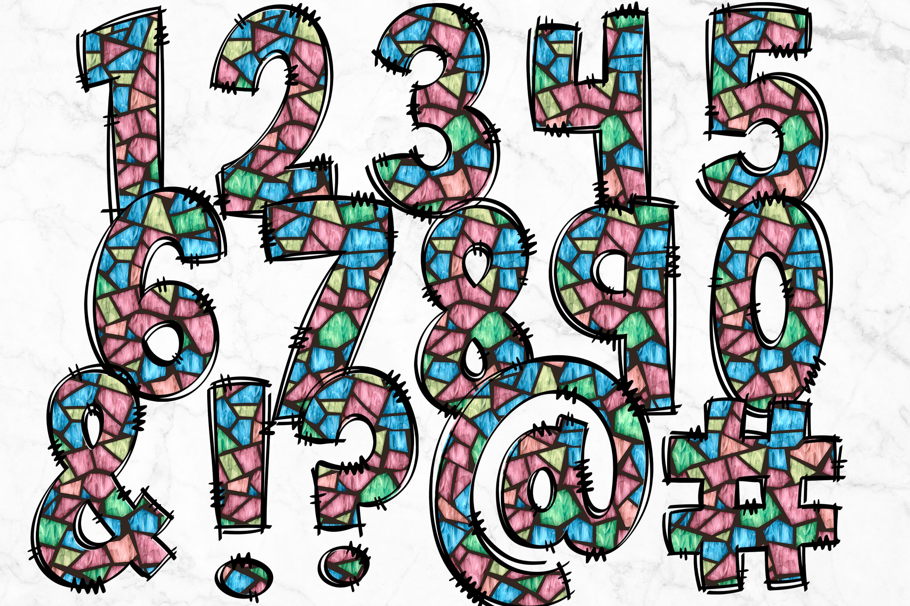 Stainede Glass Doodle Alphabet PNG Alphabet Letters PNG - Etsy