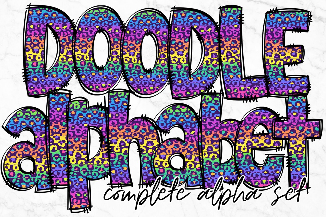 Doodle Alphabet PNG Alphabet Letters PNG Bundle Hand Drawn - Etsy