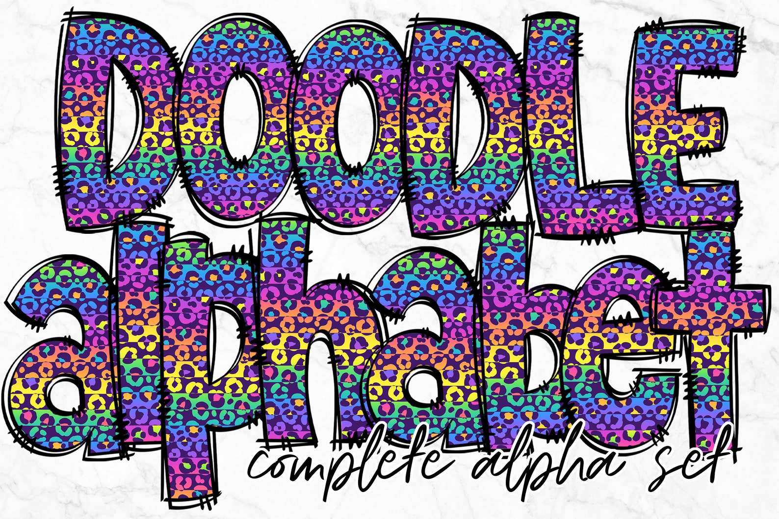 Doodle Alphabet PNG Alphabet Letters PNG Bundle Hand Drawn - Etsy