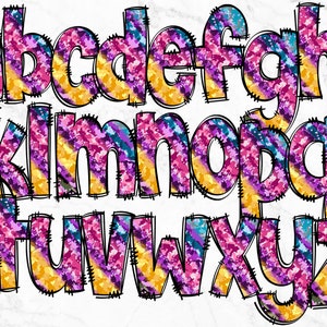 Doodle Alphabet PNG, Alphabet Letters PNG Bundle, Hand Drawn Doodles ...