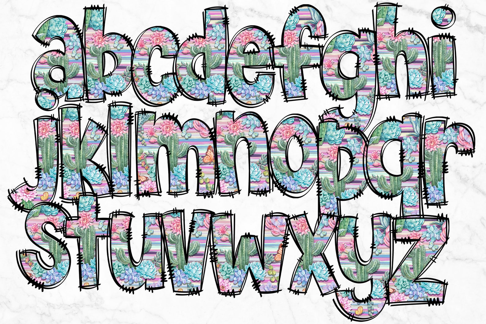 Doodle Alphabet PNG Alphabet Letters PNG Bundle Hand Drawn - Etsy