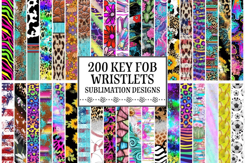 Key Fob Bundle, Wristlet Sublimation Designs, Fob Wristlet Designs, Key ...
