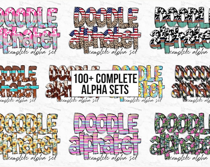 Doodle Alphabet PNG, Alphabet Letters PNG Bundle, Hand Drawn Doodles ...