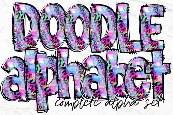Doodle Alphabet PNG Alphabet Letters PNG Bundle Hand Drawn - Etsy