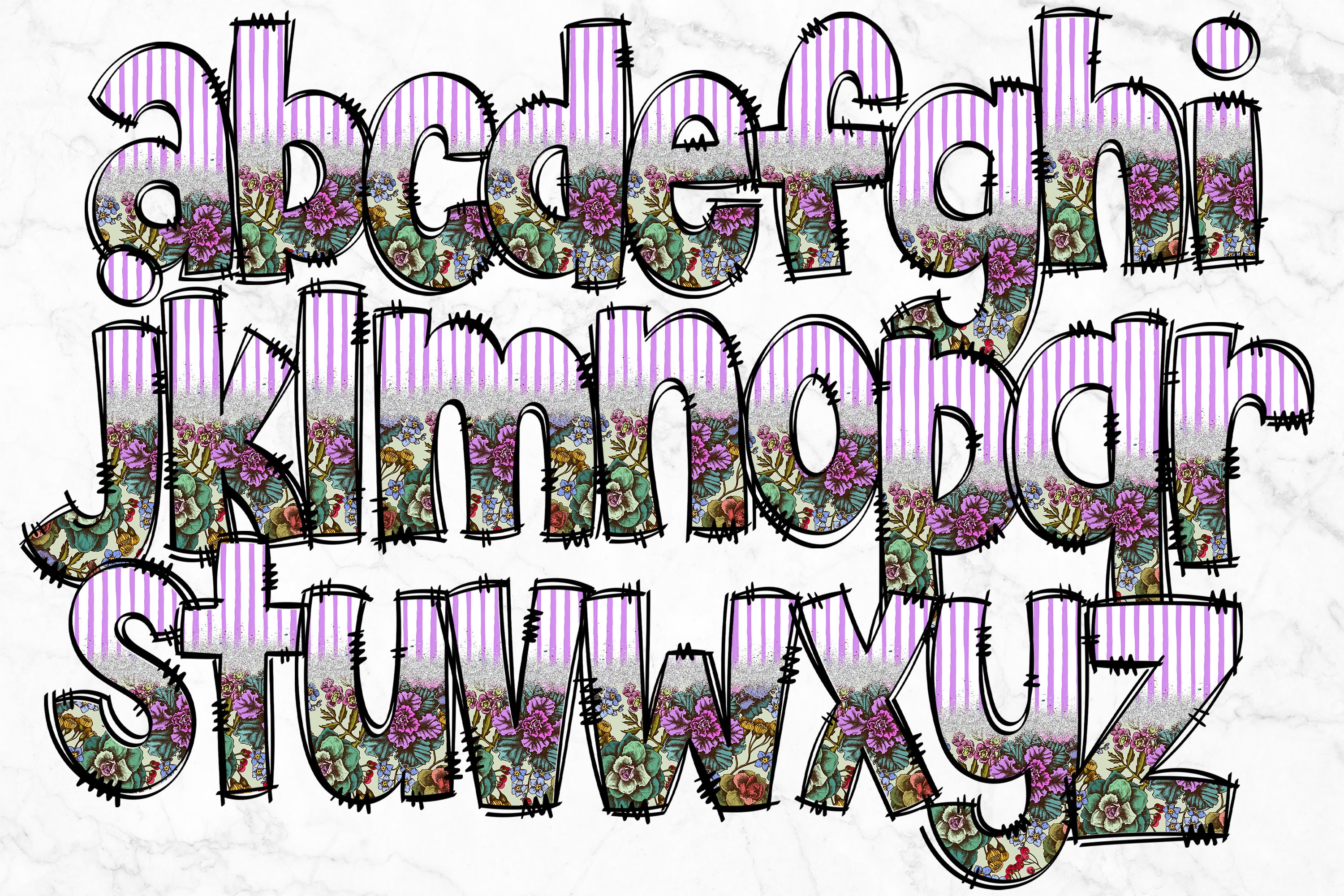 Doodle Alphabet PNG Alphabet Letters PNG Bundle Hand Drawn - Etsy