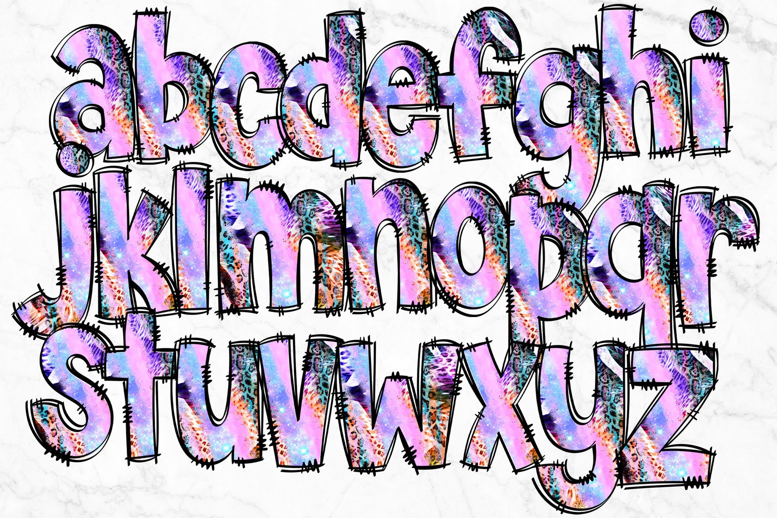 Doodle Alphabet PNG Alphabet Letters PNG Bundle Hand Drawn - Etsy
