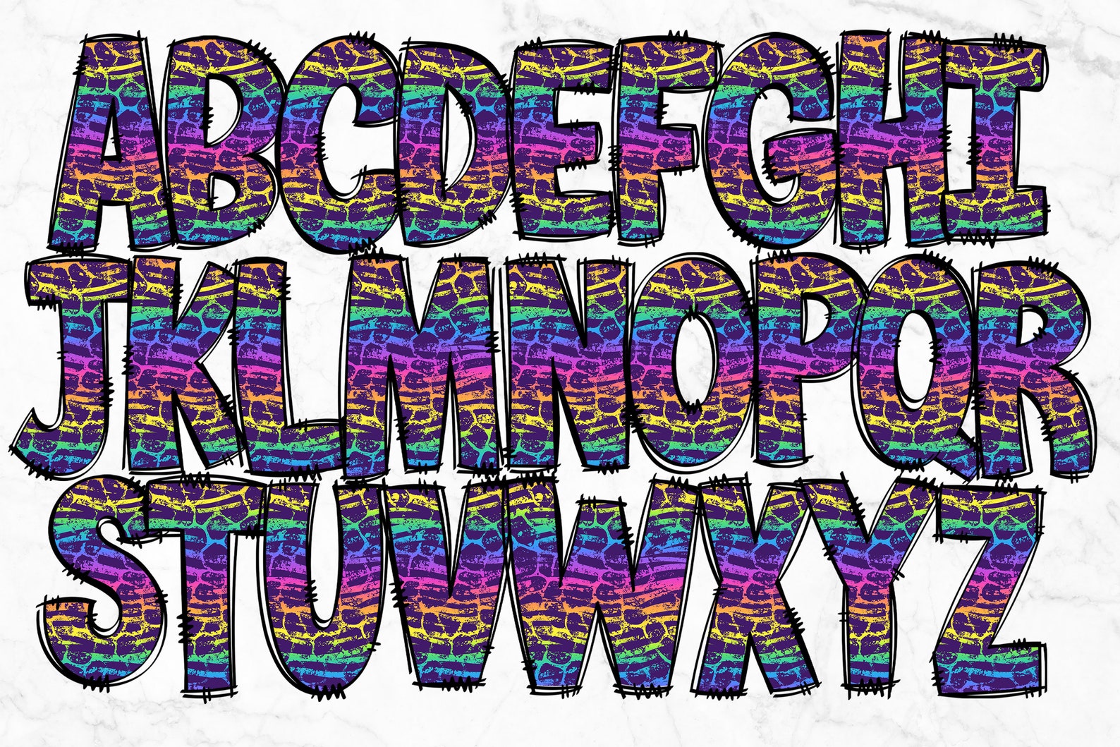 Doodle Alphabet PNG Alphabet Letters PNG Bundle Hand Drawn - Etsy