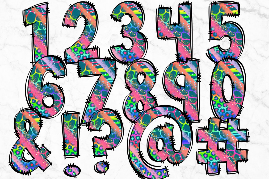 Leopard Doodle Alphabet PNG Alphabet Letters PNG Bundle Hand | Etsy