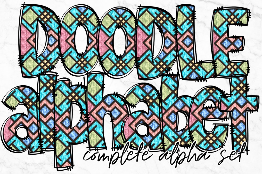Doodle Alphabet PNG, Alphabet Letters PNG Bundle, Hand Drawn Doodles ...