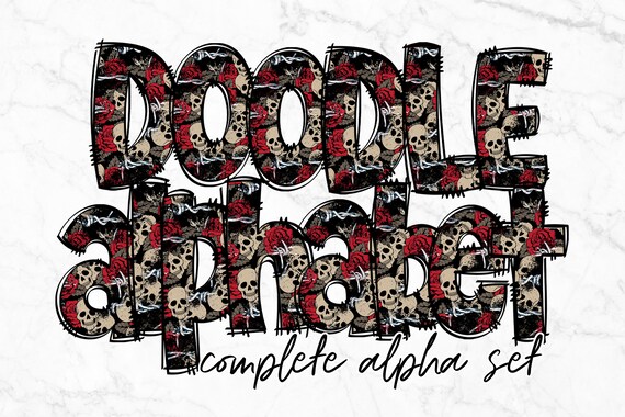 Halloween Doodle Alphabet PNG Alphabet Letters PNG Bundle - Etsy