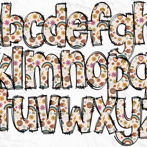 Doodle Alphabet PNG, Alphabet Letters PNG Bundle, Hand Drawn Doodles ...