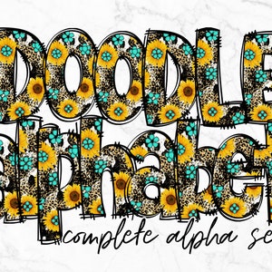 Leopard Print Doodle Alphabet PNG, Alphabet Letters PNG Bundle, Hand ...