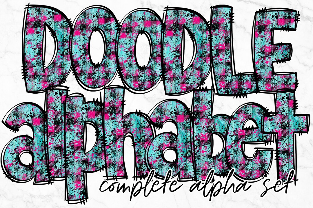Doodle Alphabet PNG, Alphabet Letters PNG Bundle, Hand Drawn Doodles ...
