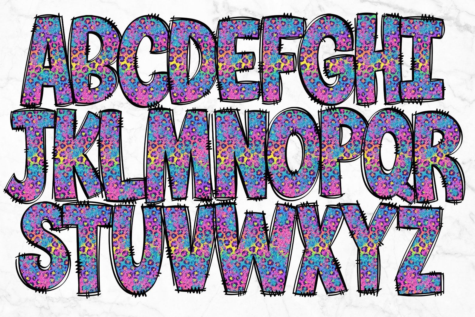 Doodle Alphabet PNG Alphabet Letters PNG Bundle Hand Drawn - Etsy