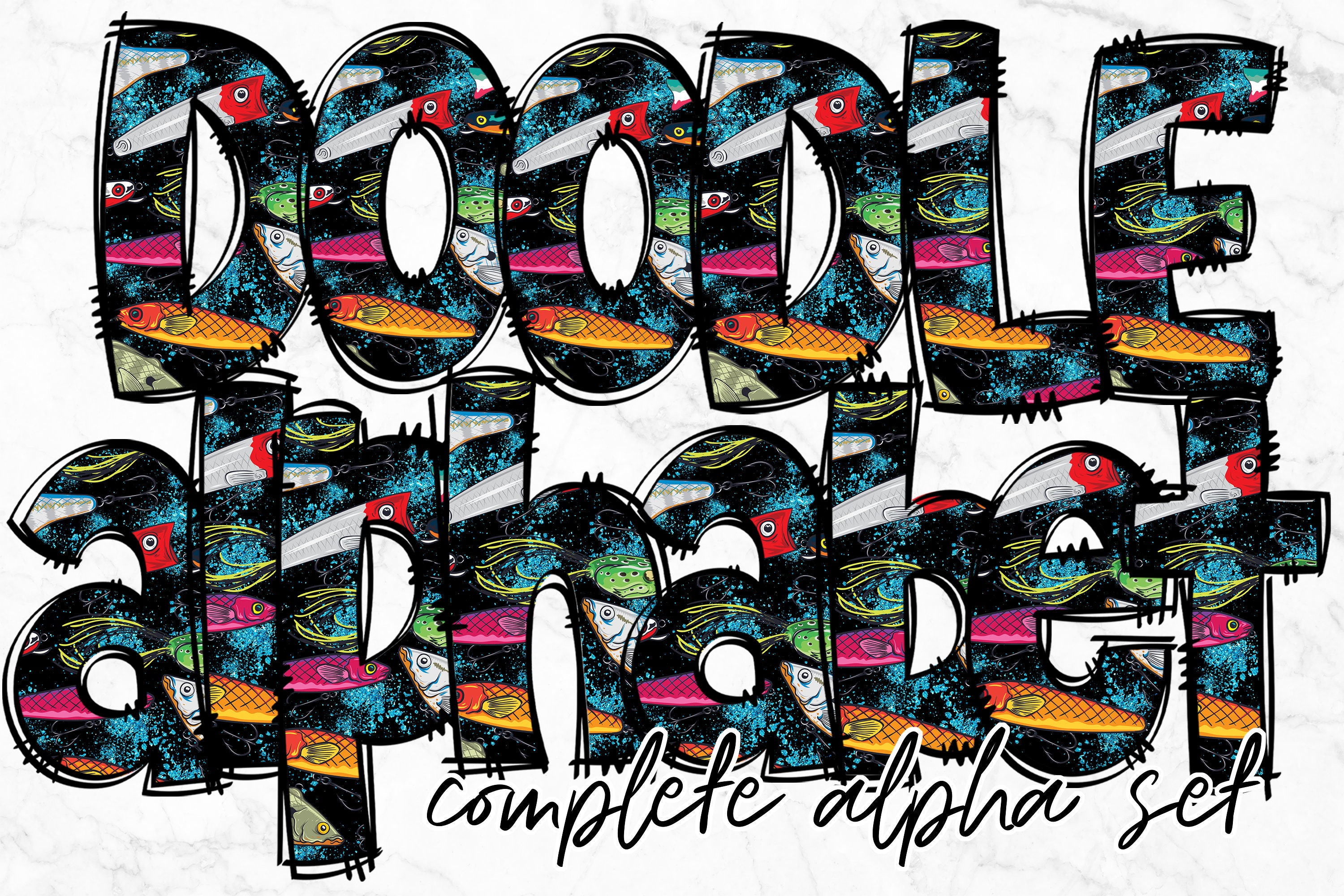 Doodle Alphabet PNG Alphabet Letters PNG Bundle Hand Drawn - Etsy