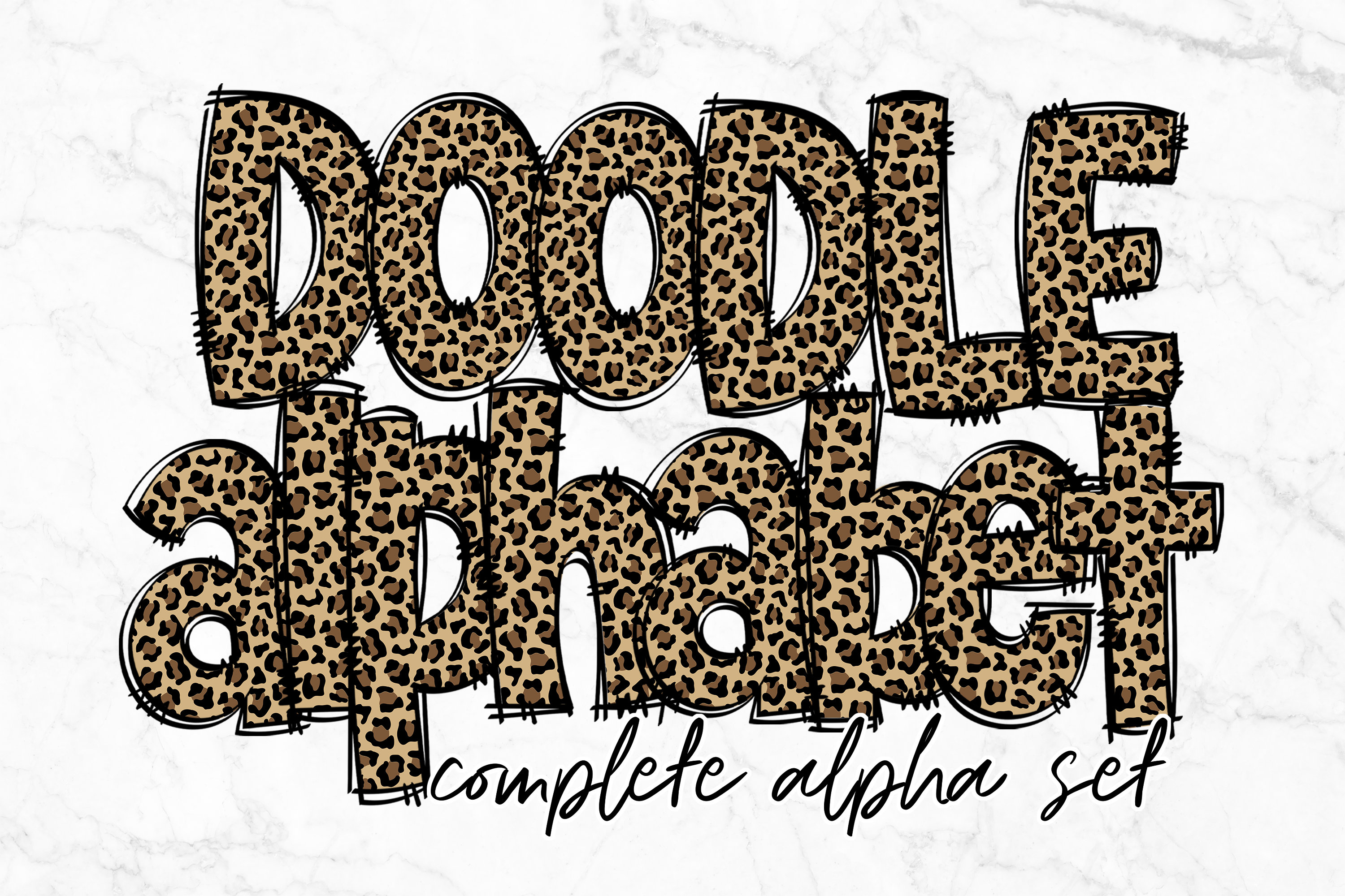 Leopard Print Doodle Alphabet PNG Alphabet Letters PNG - Etsy