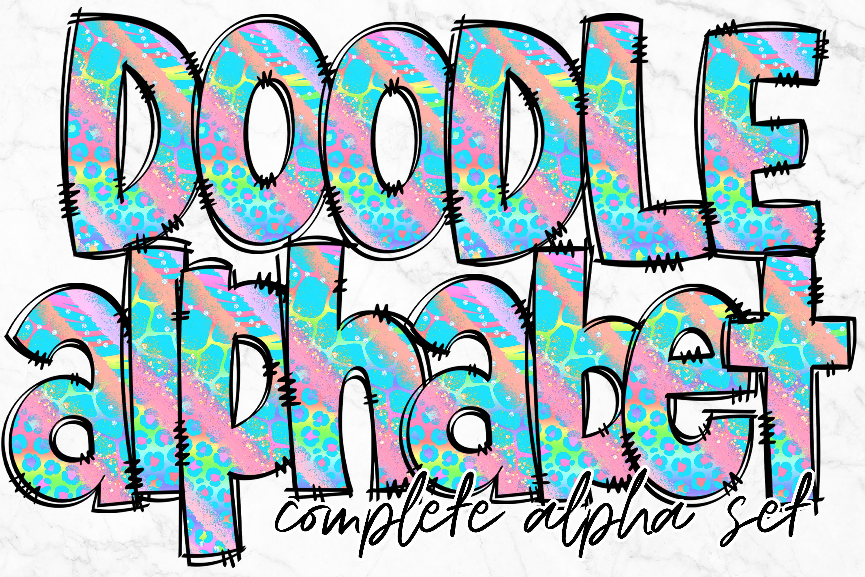 Doodle Alphabet PNG, Alphabet Letters PNG Bundle, Hand Drawn Doodles ...