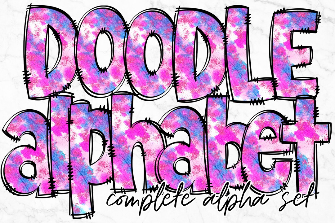 Doodle Alphabet PNG, Alphabet Letters PNG Bundle, Hand Drawn Doodles ...
