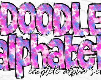 Doodle Alphabet PNG, Alphabet Letters PNG Bundle, Hand Drawn Doodles ...