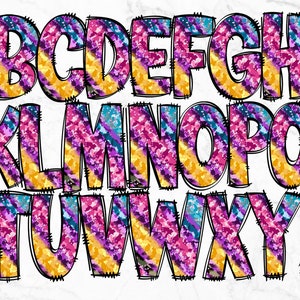 Doodle Alphabet PNG, Alphabet Letters PNG Bundle, Hand Drawn Doodles ...