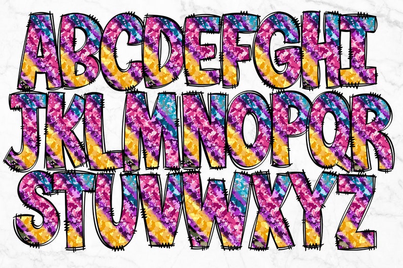 Doodle Alphabet PNG Alphabet Letters PNG Bundle Hand Drawn - Etsy
