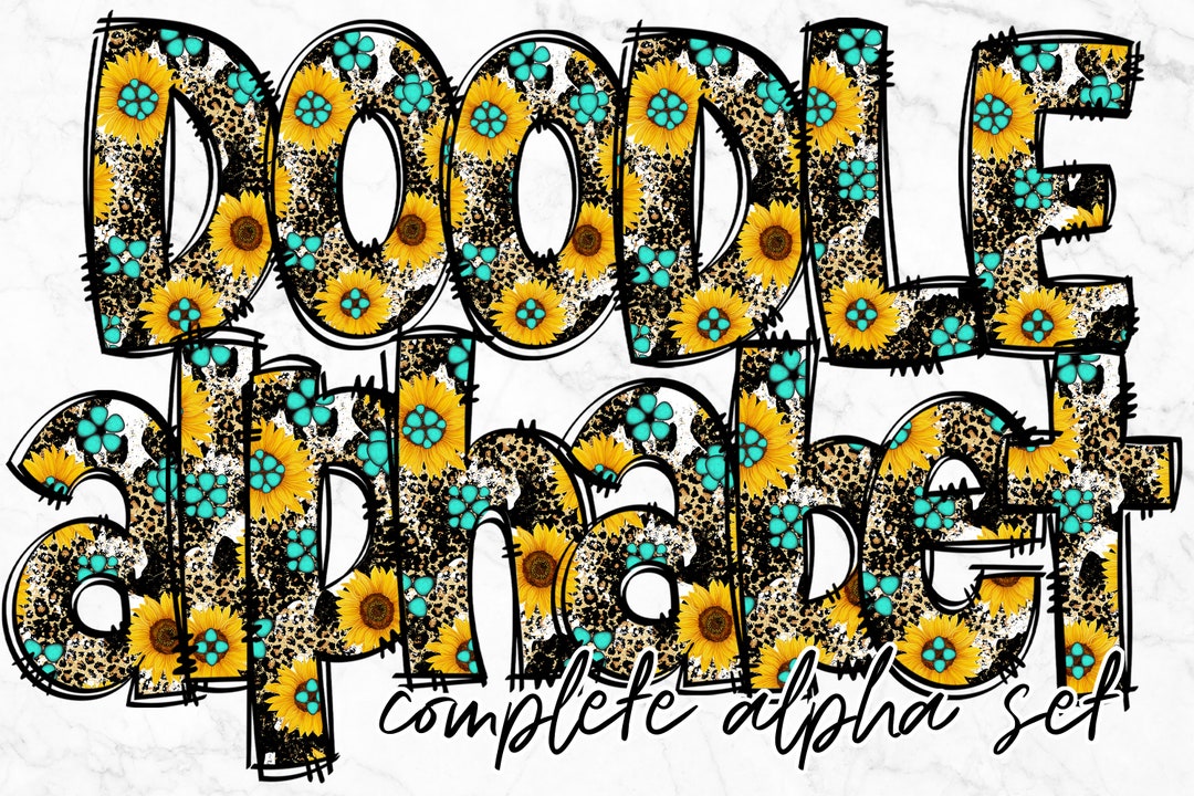 Doodle Alphabet PNG, Alphabet Letters PNG Bundle, Hand Drawn Doodles ...