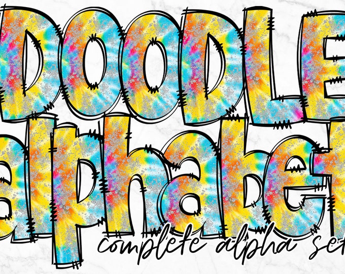 Tie Dye Doodle Alphabet PNG Alphabet Letters PNG Bundle Hand - Etsy