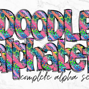 Leopard Doodle Alphabet PNG, Alphabet Letters PNG Bundle, Hand Drawn ...