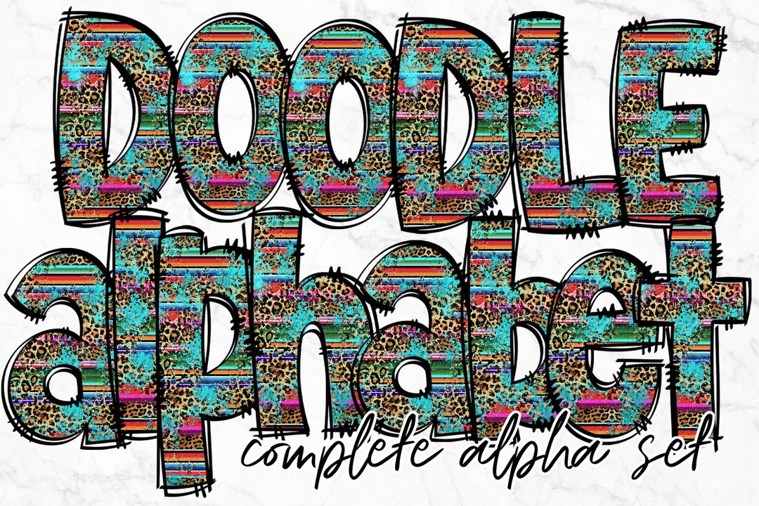 Doodle Alphabet PNG, Alphabet Letters PNG Bundle, Hand Drawn Doodles ...