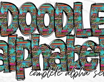 Doodle Alphabet PNG, Alphabet Letters PNG Bundle, Hand Drawn Doodles ...